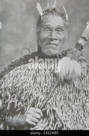 Portrait of the New Zealand Maori chief, chief Te Pehi Kupe, painted on ...