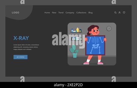 Pediatric radiology with smile. Cheerful child proudly displays her ...