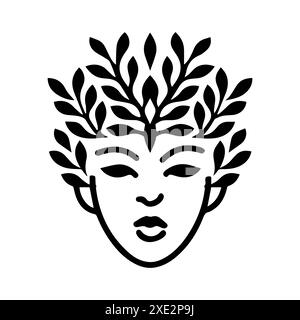 Dryad icon or modern line symbol. Vector line art and icon design with ...