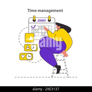 FOMO Defeat Strategy concept. An illustration showing a person ...