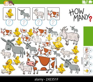 How many activity with cartoon farm animal characters Stock Photo - Alamy