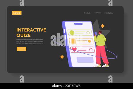 Online quiz game smartphone interface vector template. Mobile trivia ...