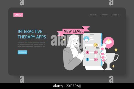 Gamification in Psychotherapy concept. Interactive therapy session with ...