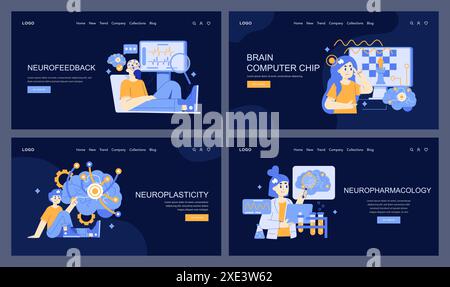 Neuroplasticity concept. An illustration of AI and a scientist studying a brain, signifying ...