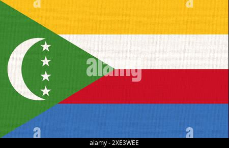 Comoros flag on fabric surface. Fabric Texture Stock Photo - Alamy