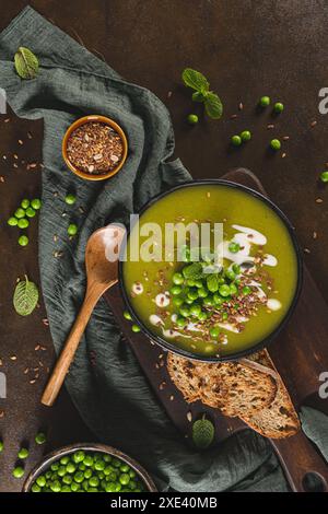 tasty green peas puree dish Stock Photo - Alamy