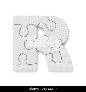 White jigsaw puzzle font Letter A 3D Stock Photo - Alamy