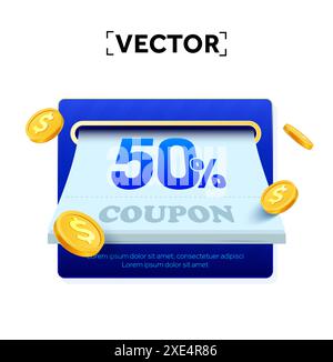 Coupon icon. 3d illustration from e-commerce collection. Creative ...
