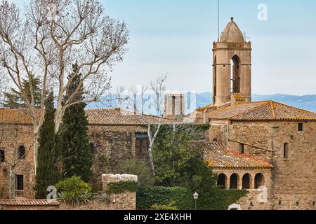 Traditional village of Pubol. Gala residence. Girona, Catalonia. Spain ...