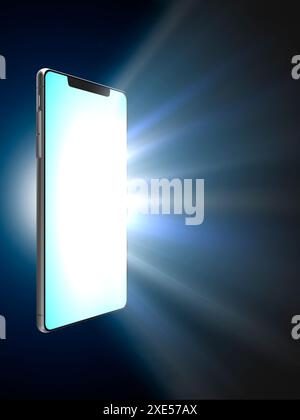 Smartphone screen emitting light Stock Photo - Alamy