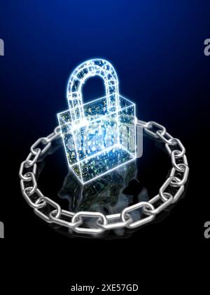 Lock filled with numbers and surrounding chains Stock Photo - Alamy