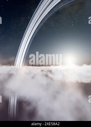 Shining rings above clouds Stock Photo - Alamy