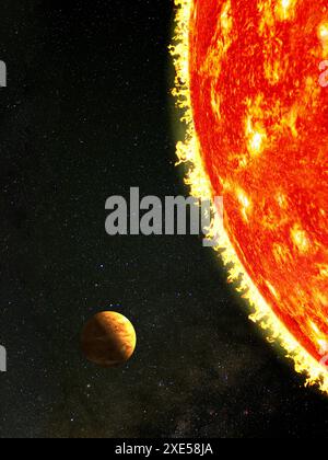 Huge stars and asteroids in flames Stock Photo - Alamy