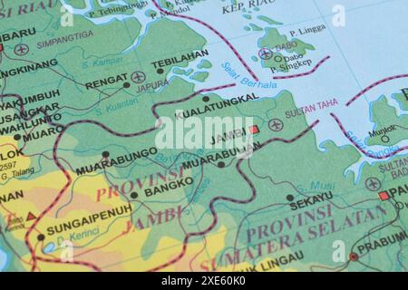 Map of Jambi City, is the capital of Jambi province, Indonesia Stock ...