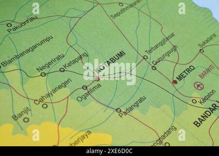 Map of Kotabumi, is the district capital in North Lampung Regency ...