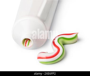 toothpaste squeezed from a tube isolated on white background Stock ...