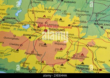 Map of Bandung City, the provincial capital of West Java Province ...