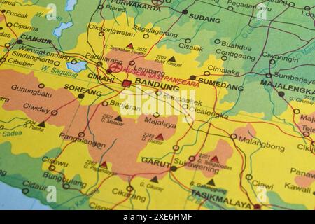 Map of Bandung City, the provincial capital of West Java Province ...