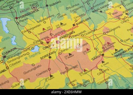 Map of Bandung City, the provincial capital of West Java Province ...