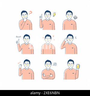 Male facial expression variation set Stock Photo - Alamy