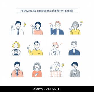 Various expressions of business people mix1 Positive Stock Photo - Alamy
