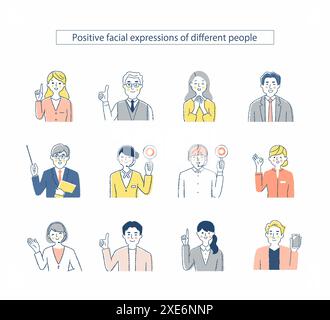 Business pose and gesture. Young business woman illustration Stock ...