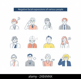Various business people's expressions mix2 negative Stock Photo - Alamy