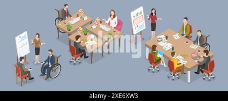 3D Isometric Flat Illustration of Diverse Elderly People, Seniors ...