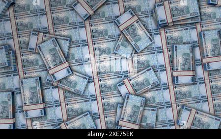 Rwanda money Rwandan Francs money pack 3d illustration. 1000 RWF ...