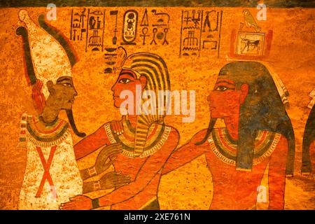 Tutankhamun followed by his Spirit Twin (Ka) and embraced by God Osiris ...