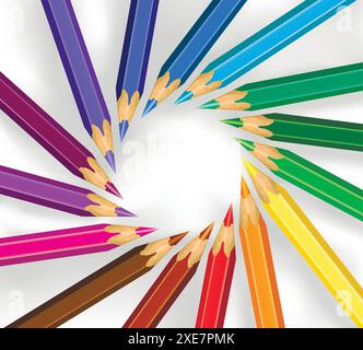 graph colorful pencil isolate with white background Stock Photo - Alamy