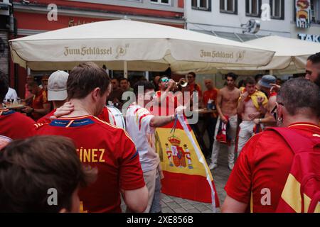 Spain fans cheer on their team during the World Cup Group H soccer ...