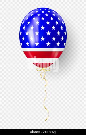3d realistic balloon USA. Independence Day Balloon. American flag Stock ...