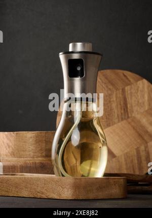 Bottle of sunflower oil on table Stock Photo - Alamy