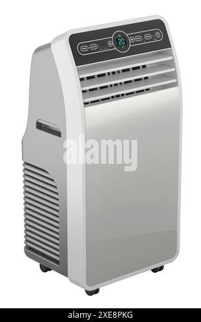 Silver air conditioner isolated on white background Stock Photo - Alamy