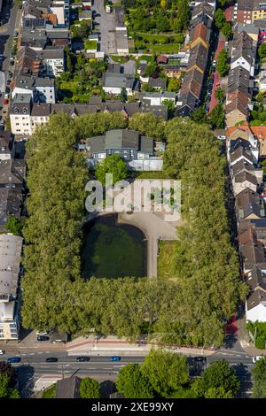 An aerial view of rural green areas under a sunny sky in England Stock ...