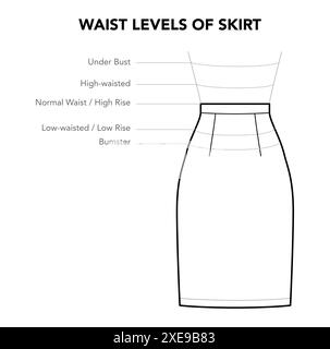 Dress high-low technical fashion illustration with sleeveless ...