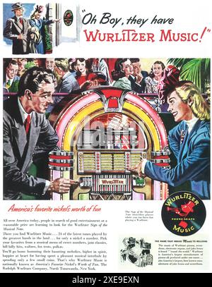 1946 Wurlitzer Juke Box Machine - 'Musical fun for everyone" with ...