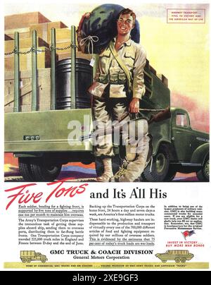 1945 WW2 GMC General Motors Trucks ad - Anzio beachhead military ...