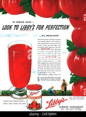 1940s USA Libby's Magazine Advert Stock Photo - Alamy