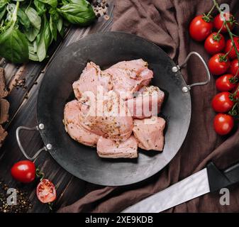 Raw pork meat heap for roast Stock Photo - Alamy