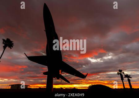 Dawn at Naval Air Field El Centro, CA: Sunlight paints vibrant hues ...