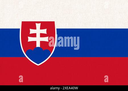 Flag of Slovakia. Slovak flag on fabric texture Stock Photo - Alamy