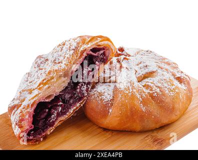 Sweet and fresh cherry buns with red sweet jam Stock Photo - Alamy