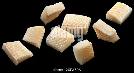 Flounder fish fillet pieces isolated on white background Stock Photo ...