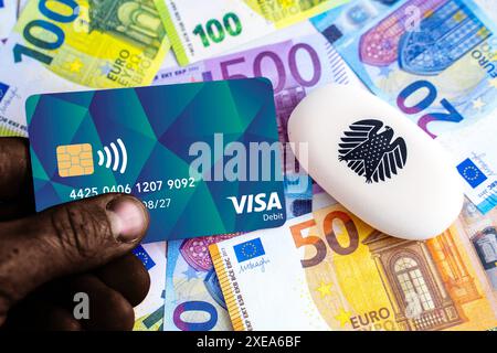 Germany - June 26, 2024: Payment card for refugees and asylum seekers ...