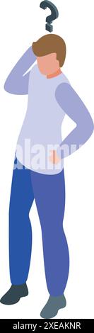 Illustration of a puzzled man scratching his head with a speech bubble ...