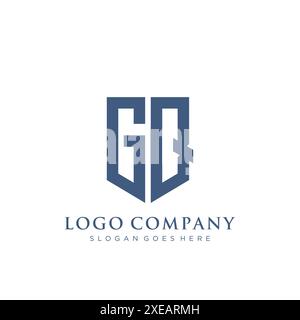 GQ Abstract letter shield logo design template. Premium nominal ...