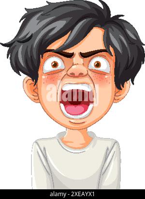 A cartoon face showing intense anger Stock Vector Image & Art - Alamy