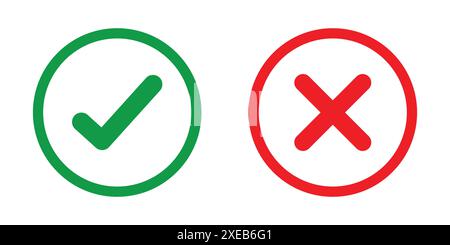 Tick and cross signs. true and false icon. Check mark symbols. Stock ...